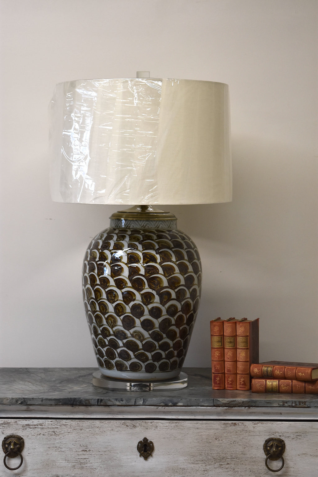 Large Brown Fish Scale Lamp – DebbieMathews
