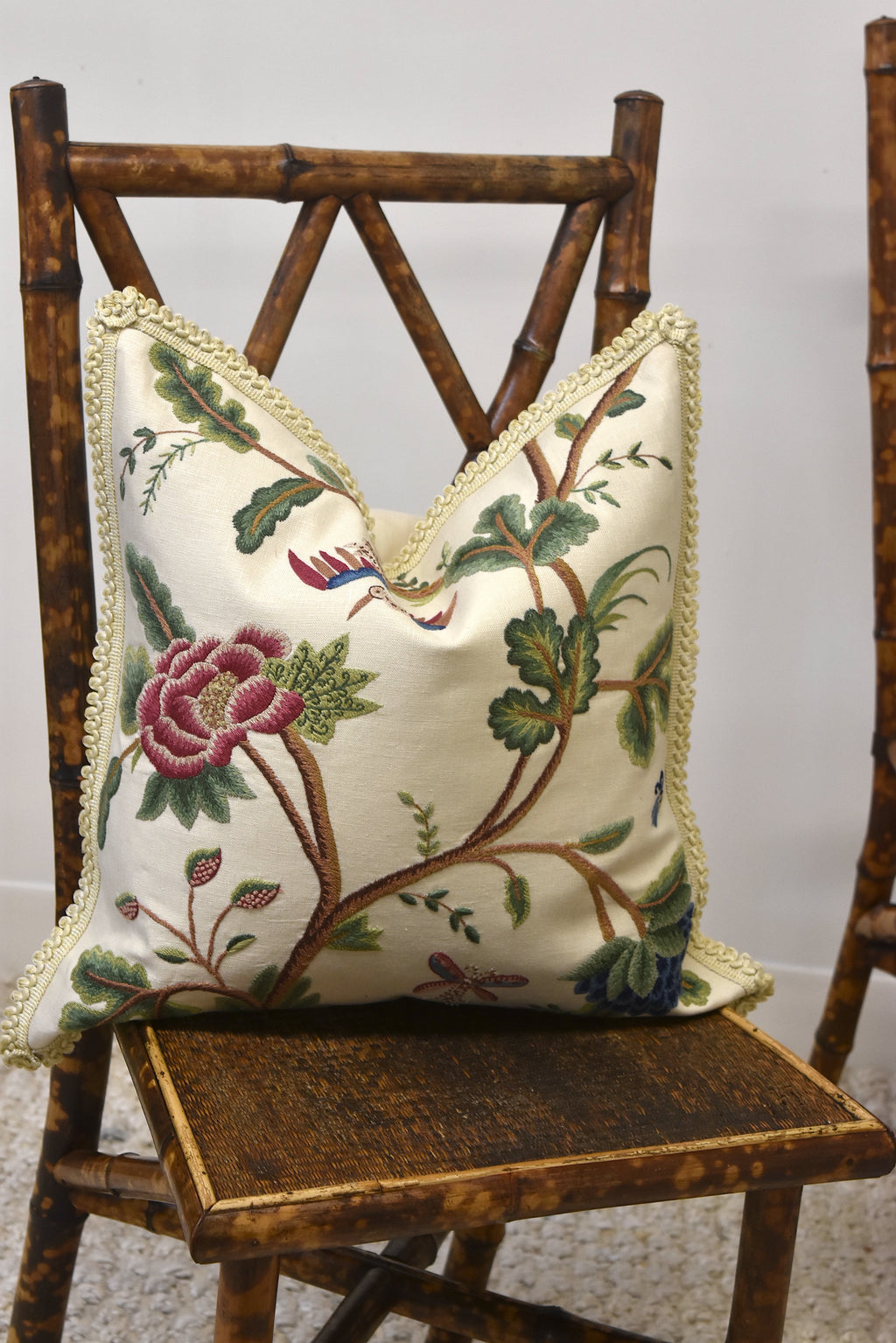 Embroidered Fauna Exotic Tree of Life Pillow – DebbieMathews
