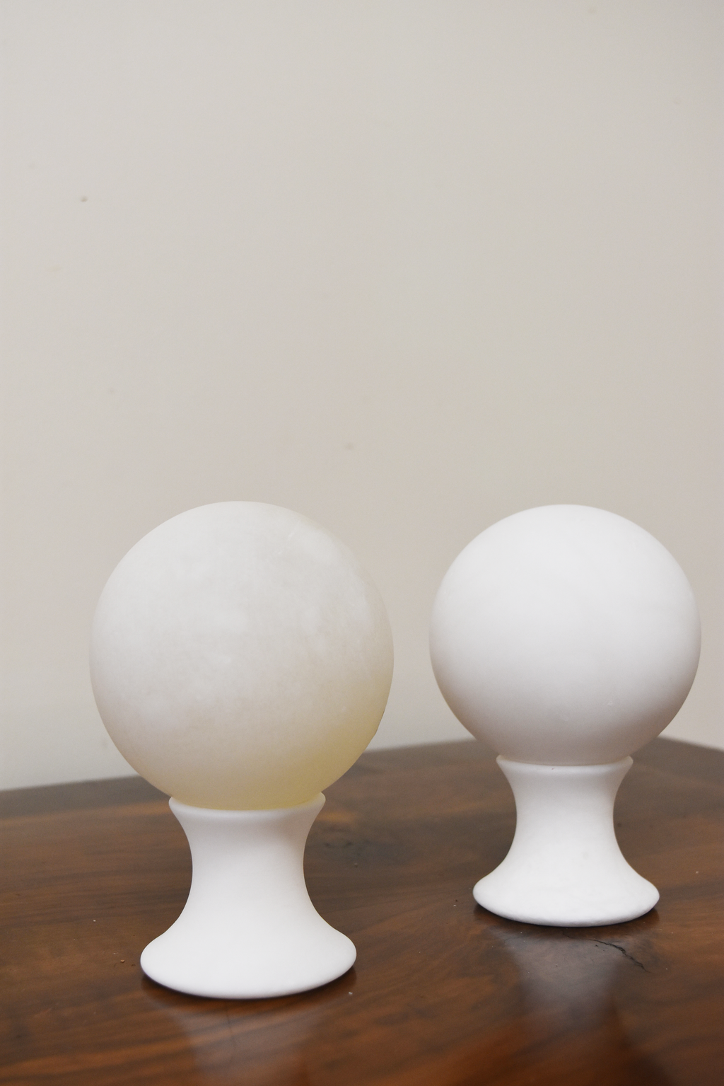 Pair of Small Alabaster Spheres on Stands – DebbieMathews